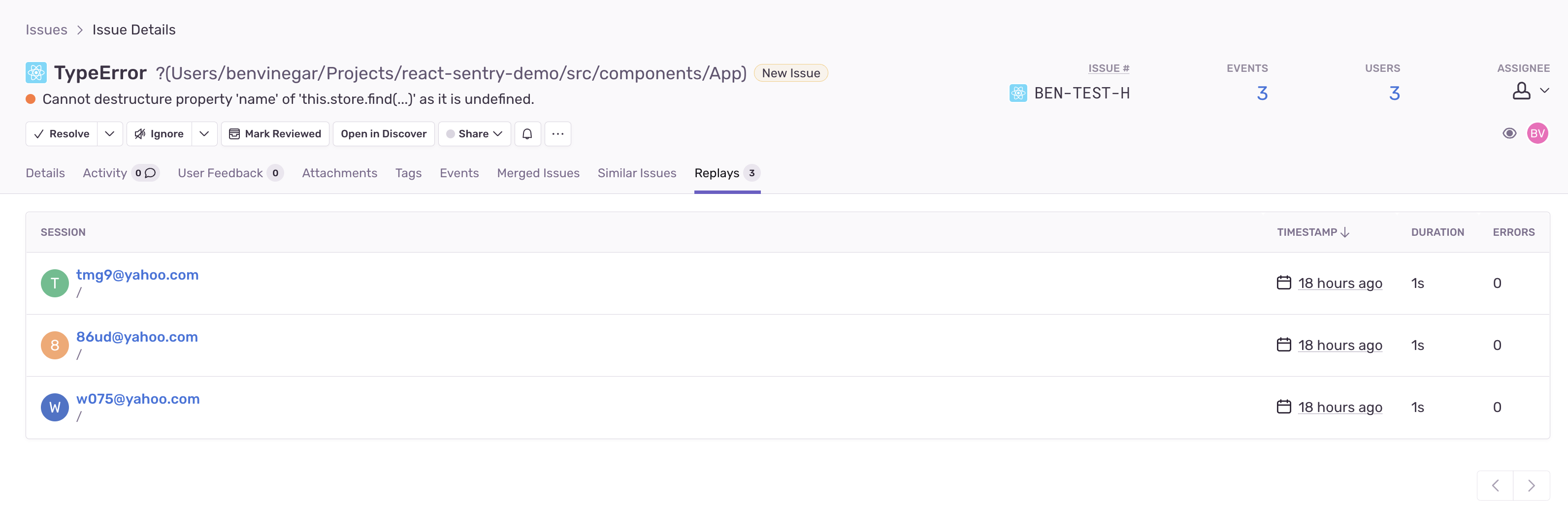 Show Incorrect Duration Errors On The Replays Tab Issue Page · Issue 35484 · Getsentry Sentry