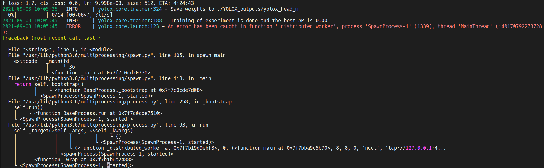 train custom dataset stop after 10 epoch during eval · Issue #632 · Megvii-BaseDetection/YOLOX ...