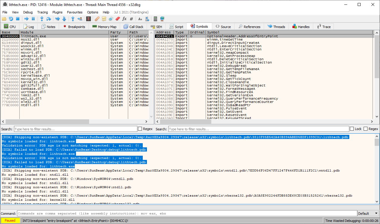 x32dbg not loading pdb file · Issue #2704 · x64dbg/x64dbg · GitHub