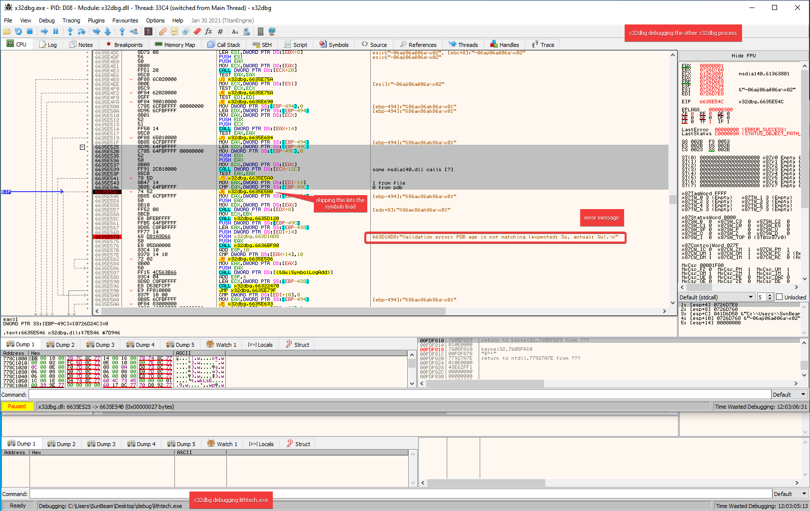 x32dbg not loading pdb file · Issue #2704 · x64dbg/x64dbg · GitHub