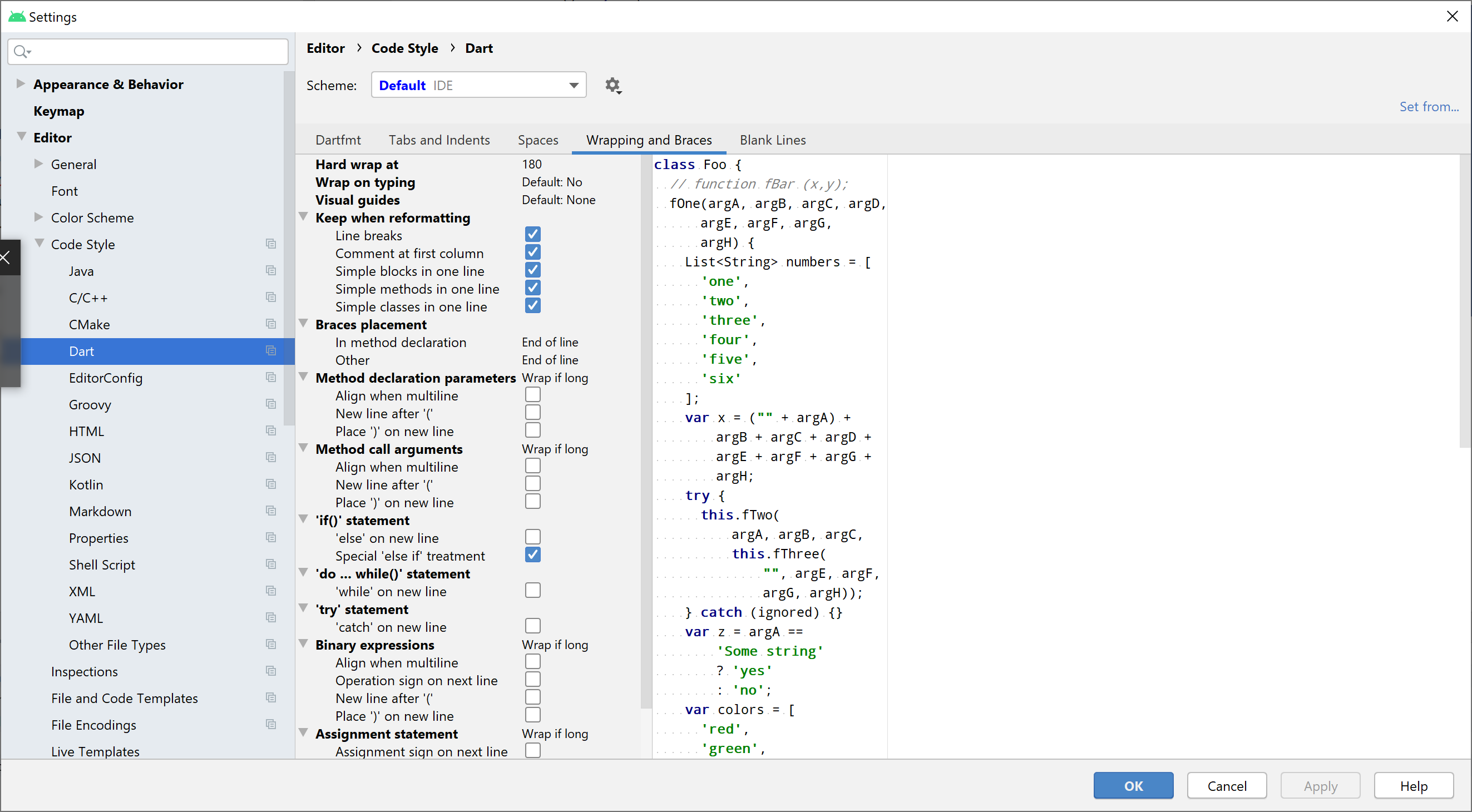 How to stop formatter wrapping at 80 characters? · Issue #1715 · Dart-Code/Dart-Code · GitHub