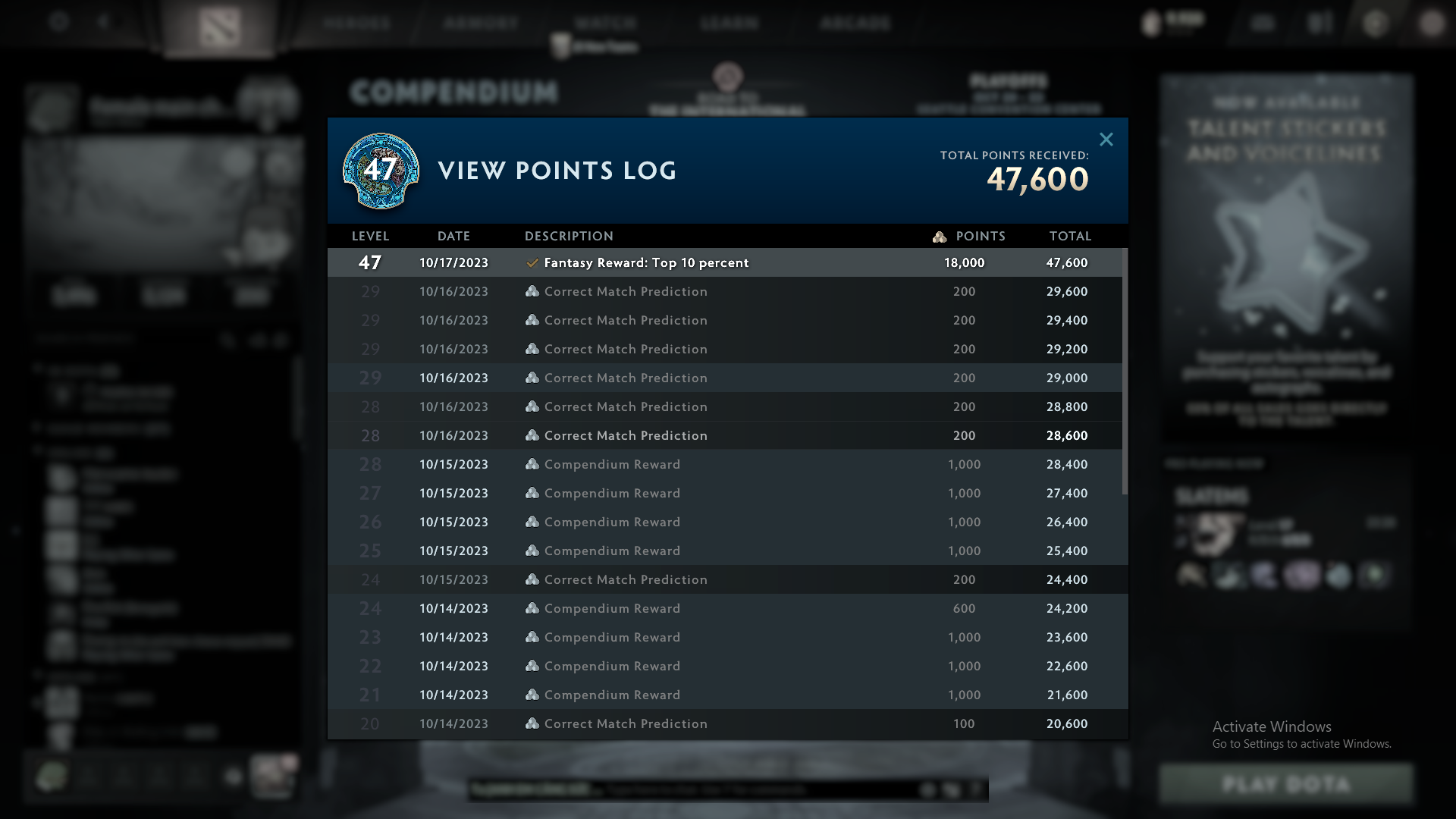 Compendium In Game Predictions Not Awarding Points · Issue 12864 · Valvesoftwaredota2 Gameplay