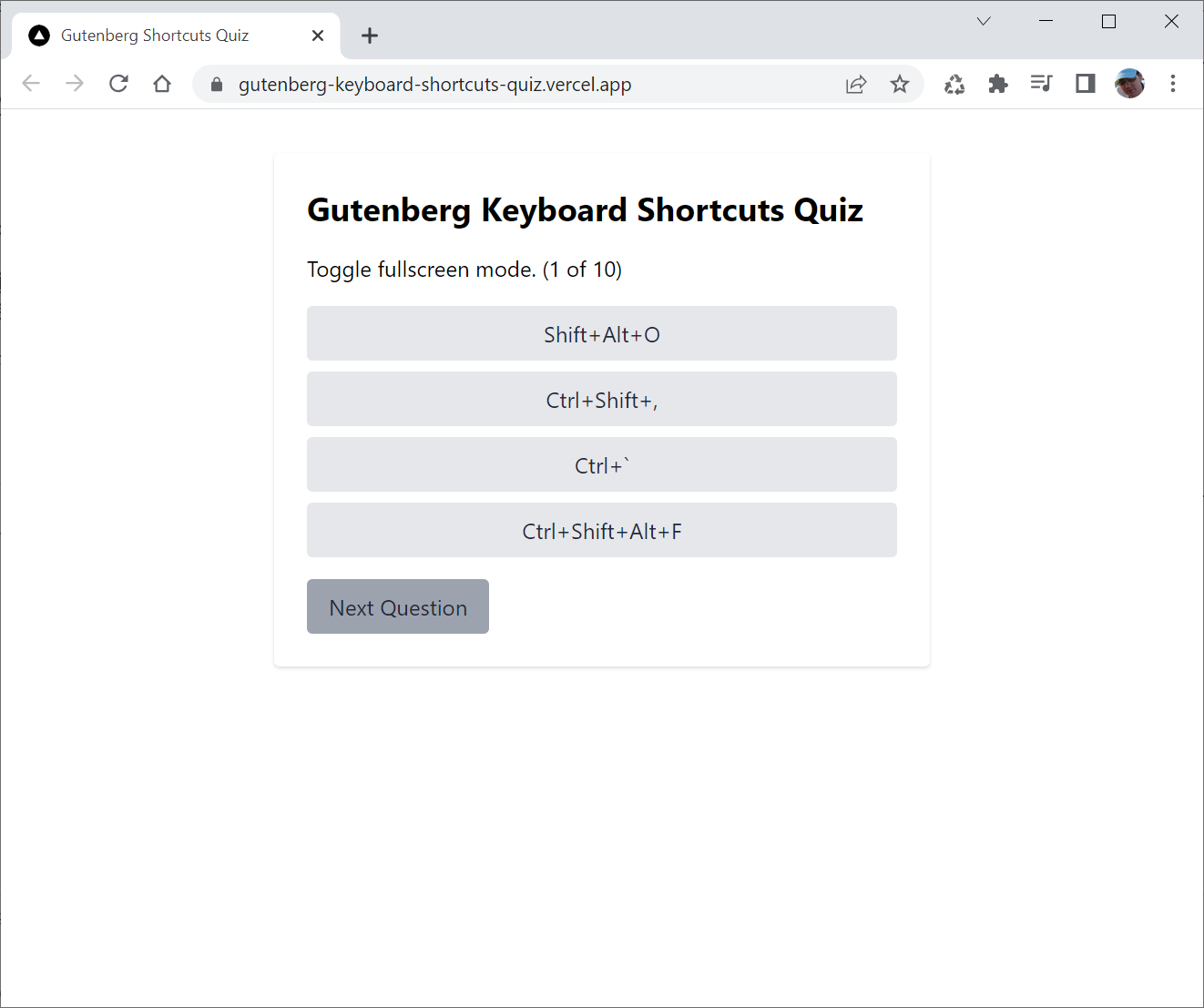 GitHub - dgwyer/gutenberg-keyboard-shortcuts-quiz