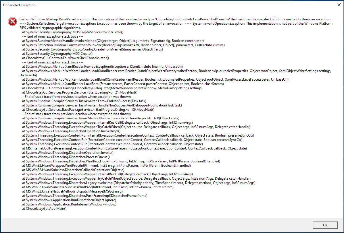 Chocolatey GUI crashes when started from another working-directory ...