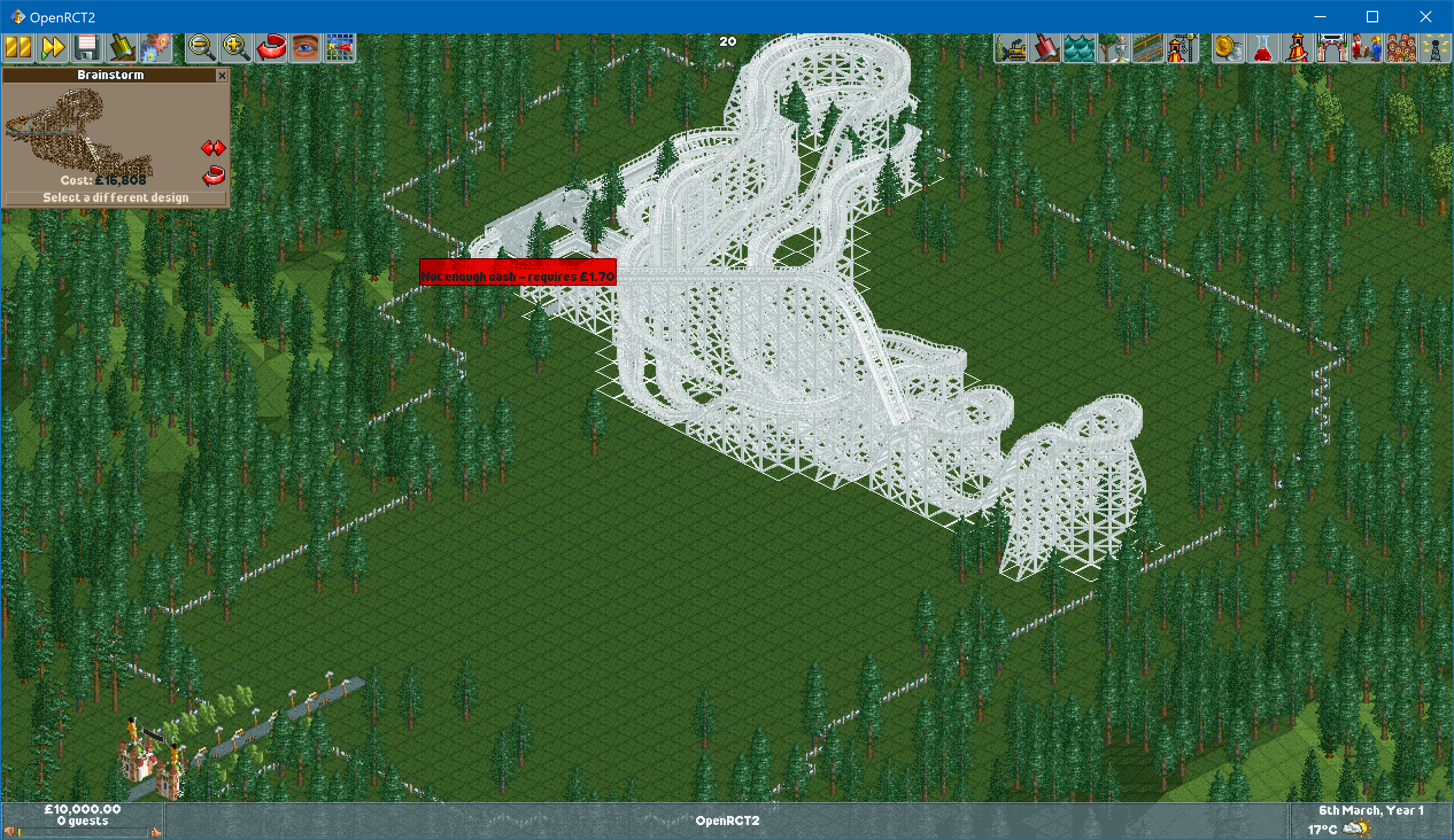 Placing a track design with insufficient funds shows incorrect message · Issue #10464 · OpenRCT2 ...