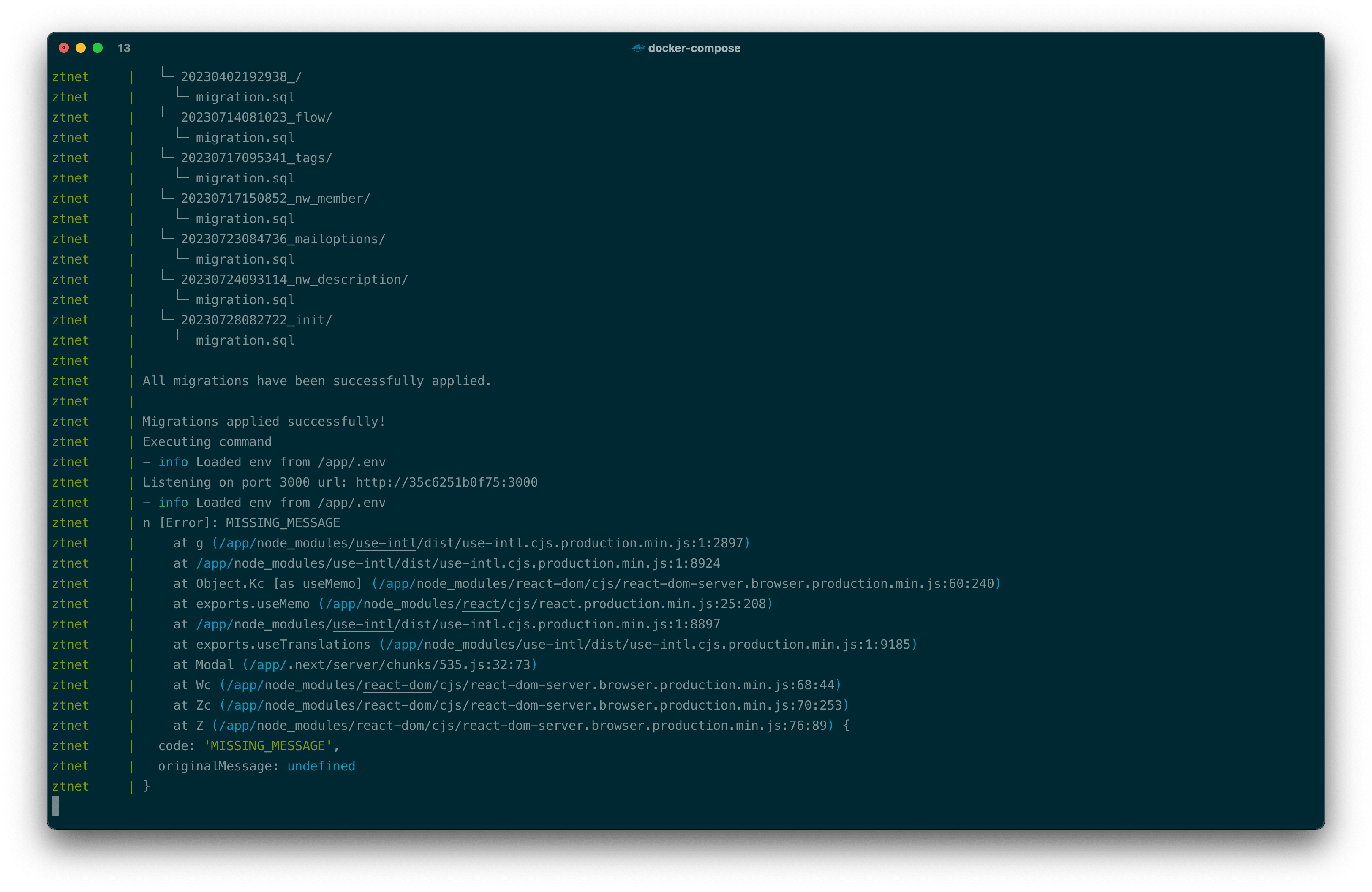 Translation error in docker logs · Issue #70 · sinamics/ztnet · GitHub