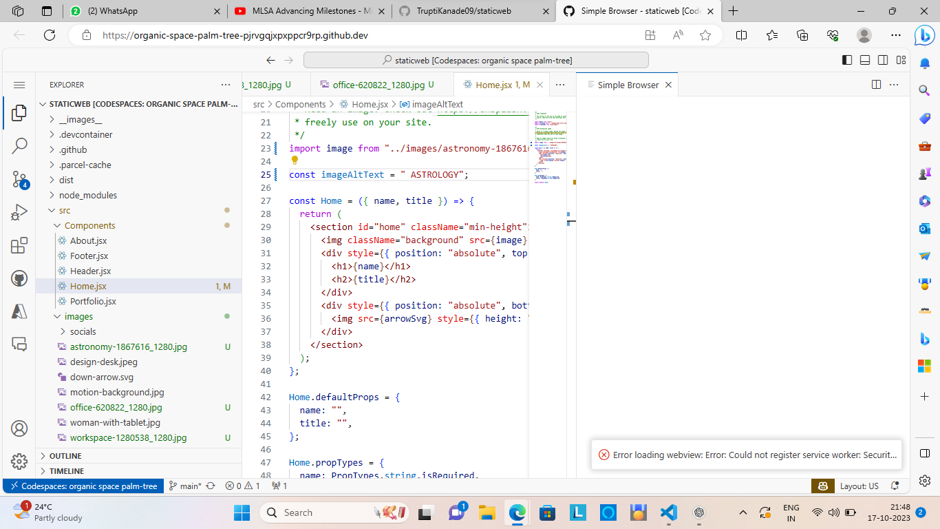 Facing This Error · Issue 65 · Microsoft Satechnicalonboarding · Github