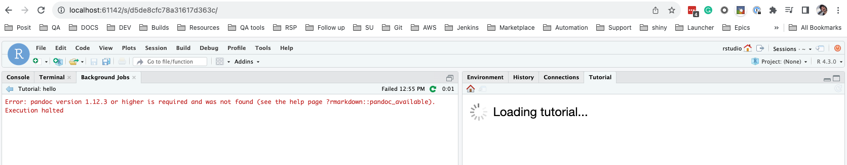 Visual editor fails to load and pandoc error with hello tutorial · Issue #13685 · rstudio ...