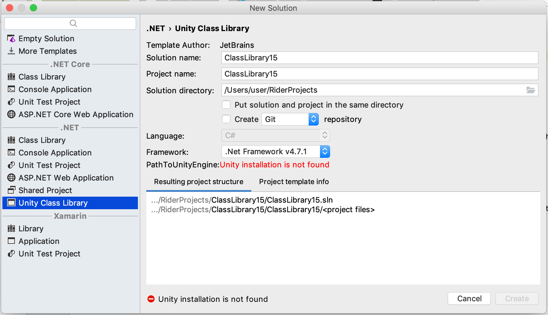 When Rider Can T Find Any Unity Installation Unable To Create Unityclasslib From Template