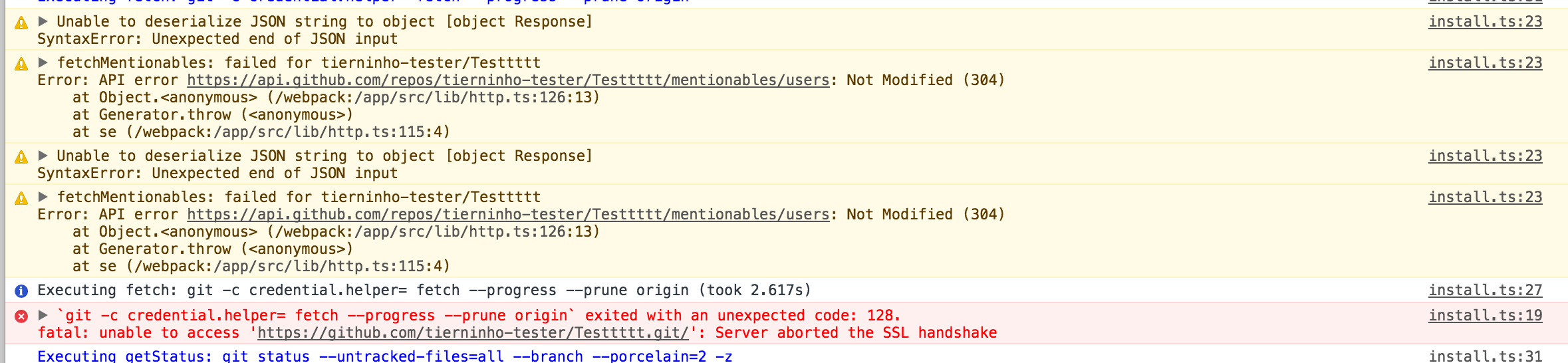 Server Aborted The Ssl Handshake Error And Syntaxerror Following 062 Launch Of App · Issue