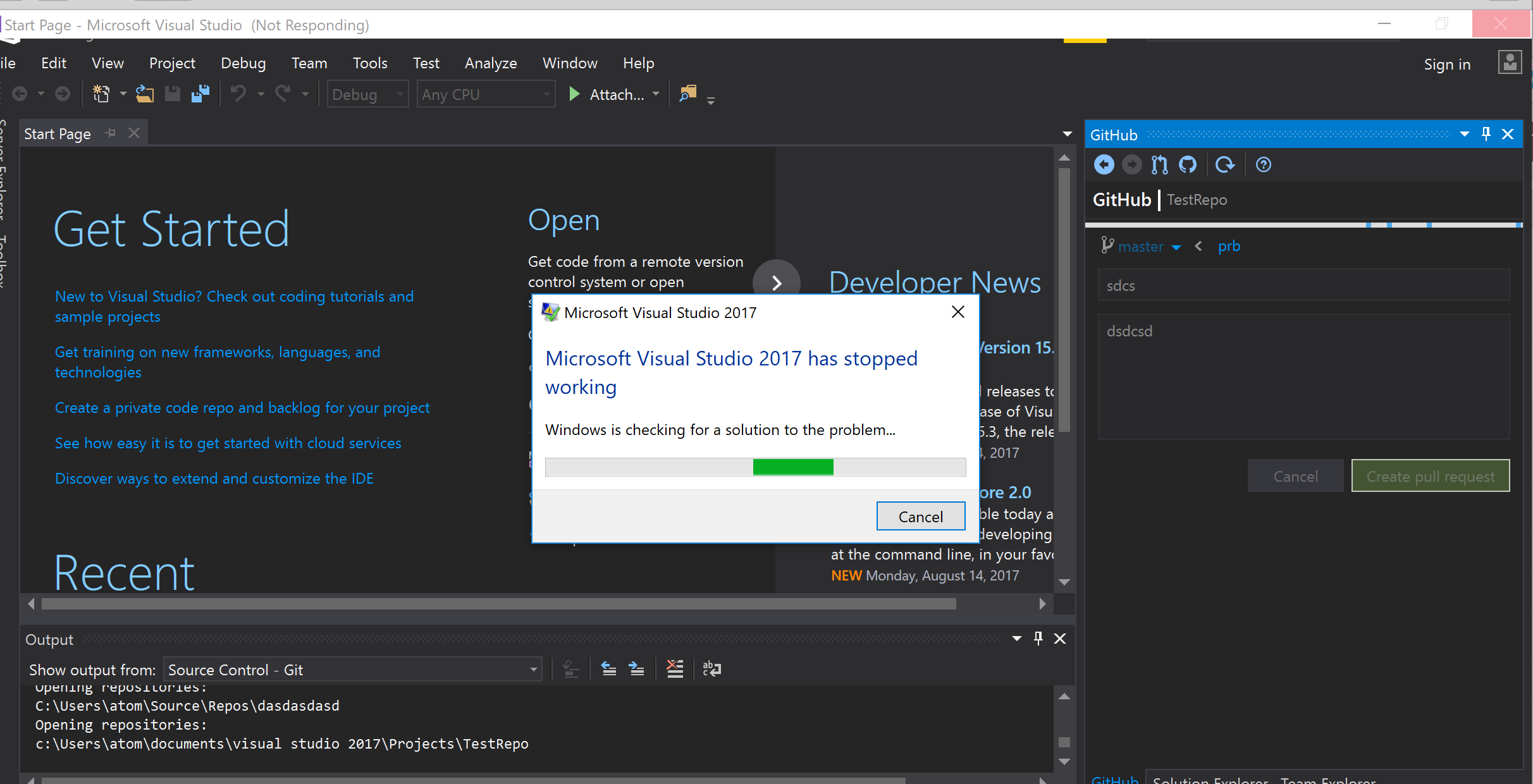 Signed-in user getting repetitive Get Started prompts · Issue #1143 · github/VisualStudio · GitHub