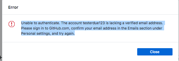 The 'unverified email' error is not surfaced when logging in with an ...