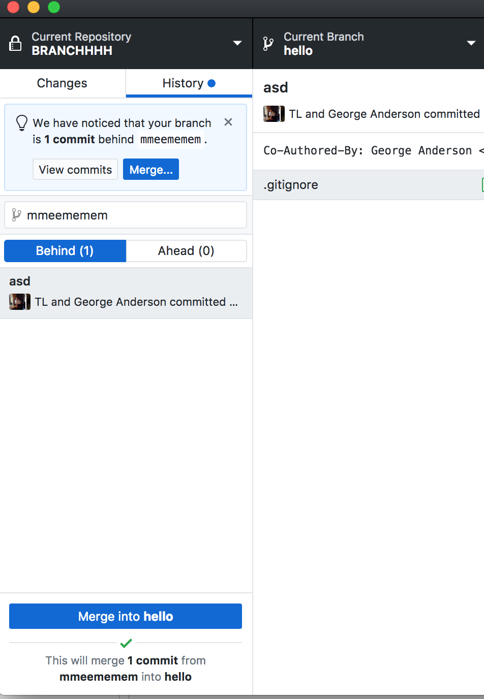 NDDB prompt is shown for branches already being compared · Issue #5573 · desktop/desktop · GitHub