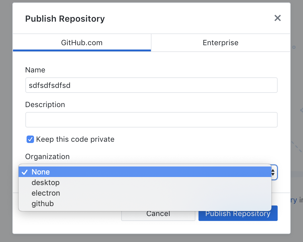 Organization selection should remain when toggling between Github and ...