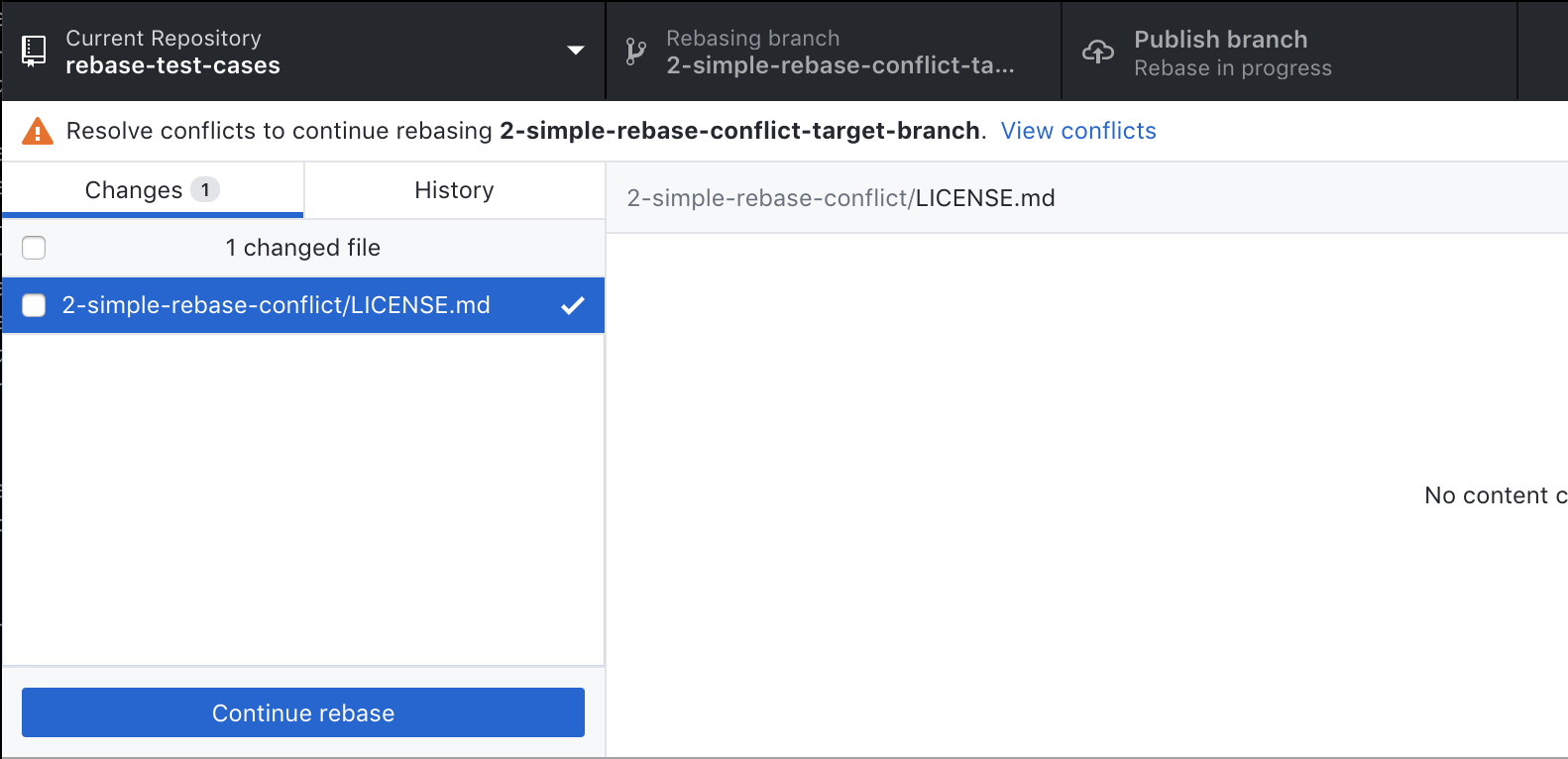 restrict checkbox state when dealing with rebase conflicts · Issue #7006 · desktop/desktop · GitHub