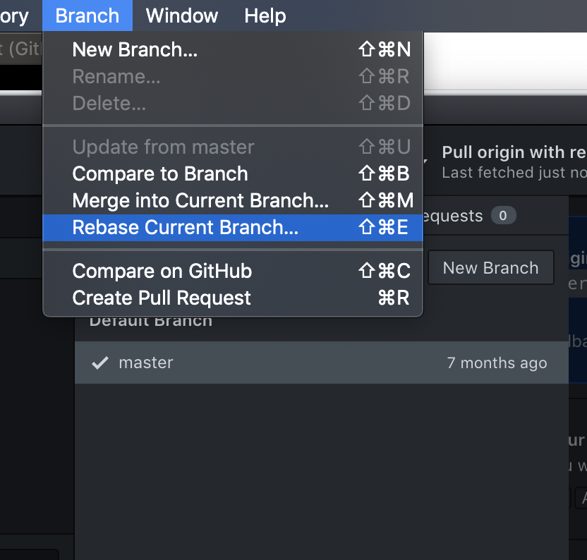 Disable Rebase Option In Repo Menu If Only One Branch · Issue 7137 · Desktopdesktop · Github