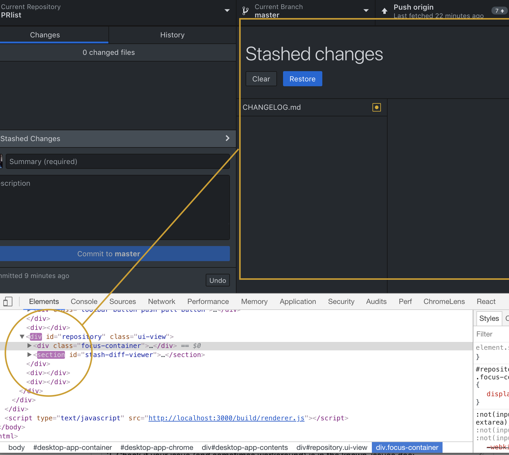 [Stashing] Stash diff "flashes" when returning to Desktop app · Issue #7276 · desktop/desktop ...