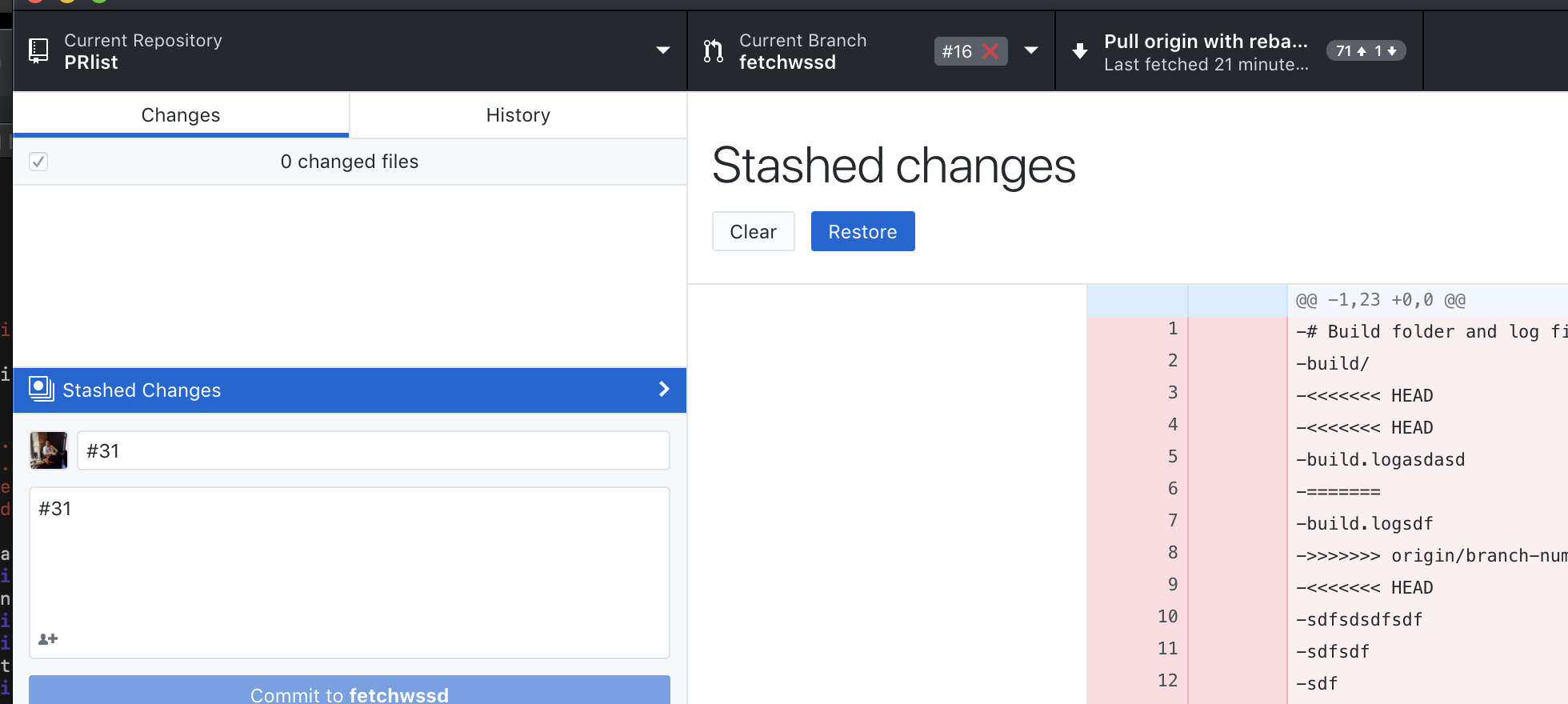 [Stashing] Overwriting stashes show old diff state · Issue #7280 · desktop/desktop · GitHub