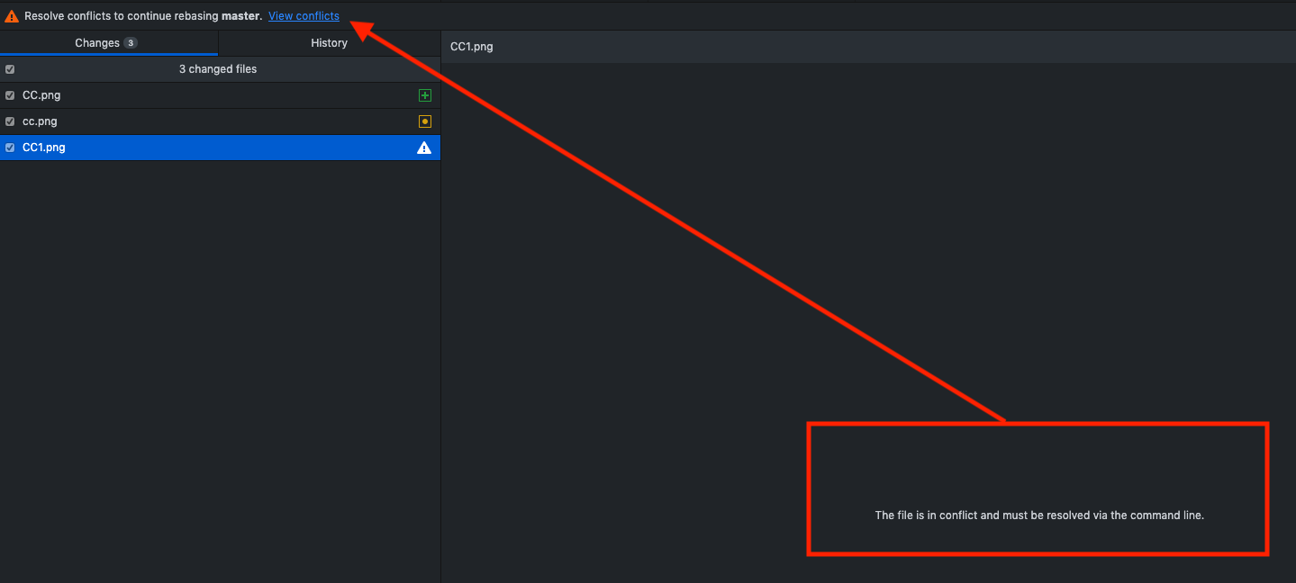 Binary File Conflict Resolution Error Message · Issue 8061 · Desktop