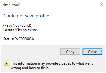 Path not found error [Bug] · Issue #1557 · henrypp/simplewall · GitHub