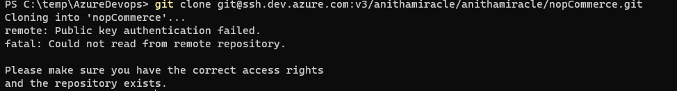 Unable to clone git repository from Azure DevOps to Windows Power Shell · Issue #2 ...