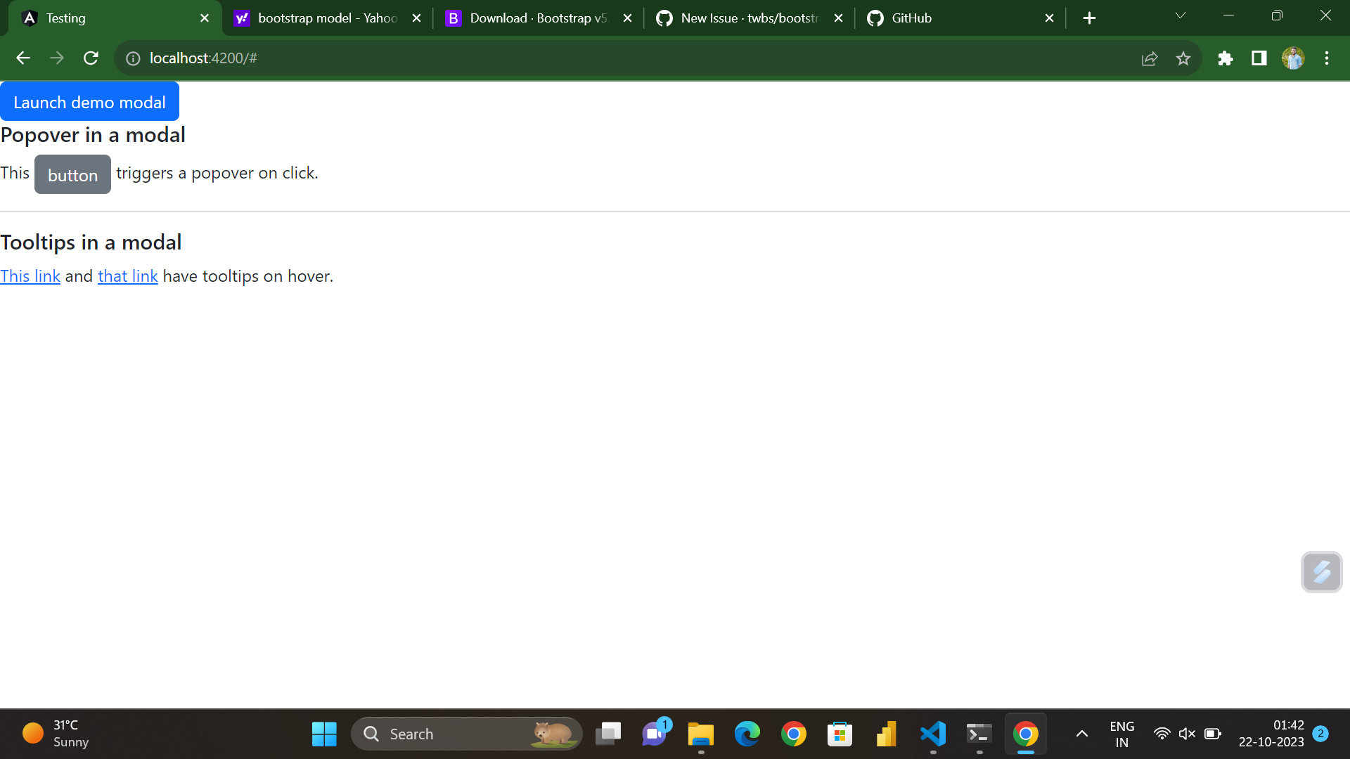Model popup is not working · Issue #39324 · twbs/bootstrap · GitHub