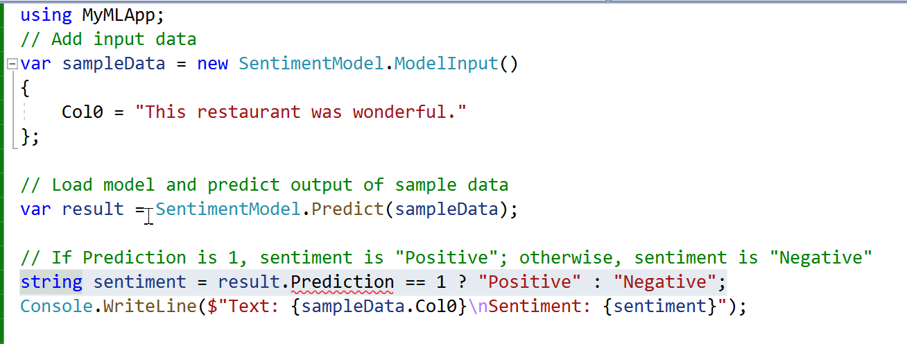 Provided Code has an error · Issue #1985 · dotnet/machinelearning-modelbuilder · GitHub