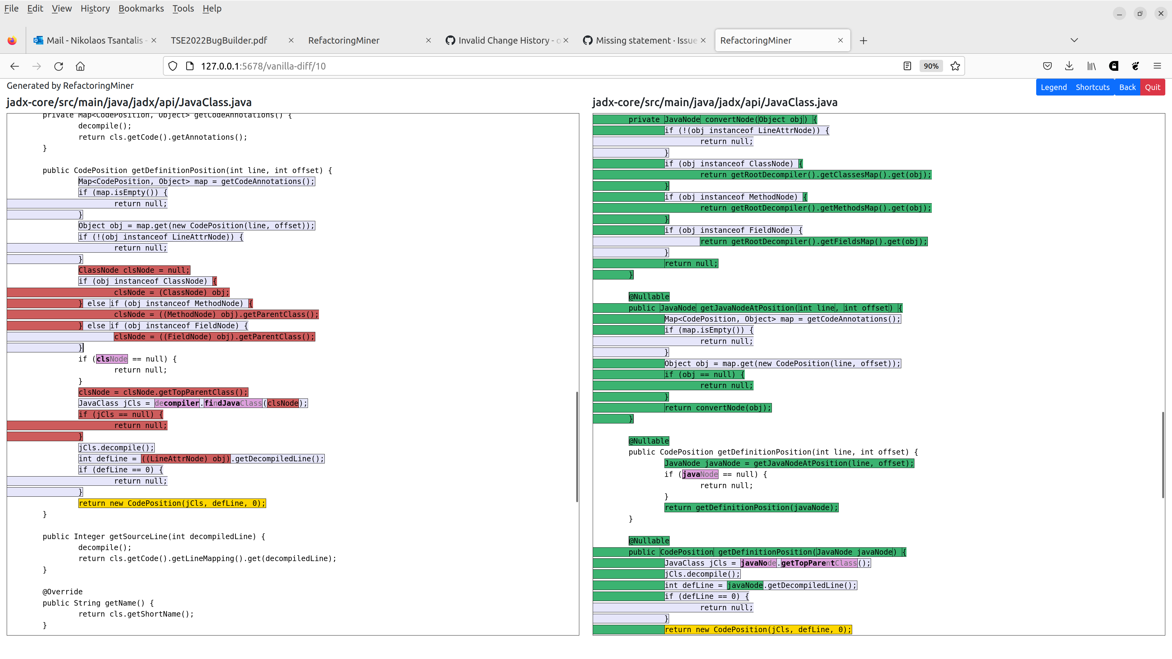 Missing statement · Issue #309 · tsantalis/RefactoringMiner · GitHub