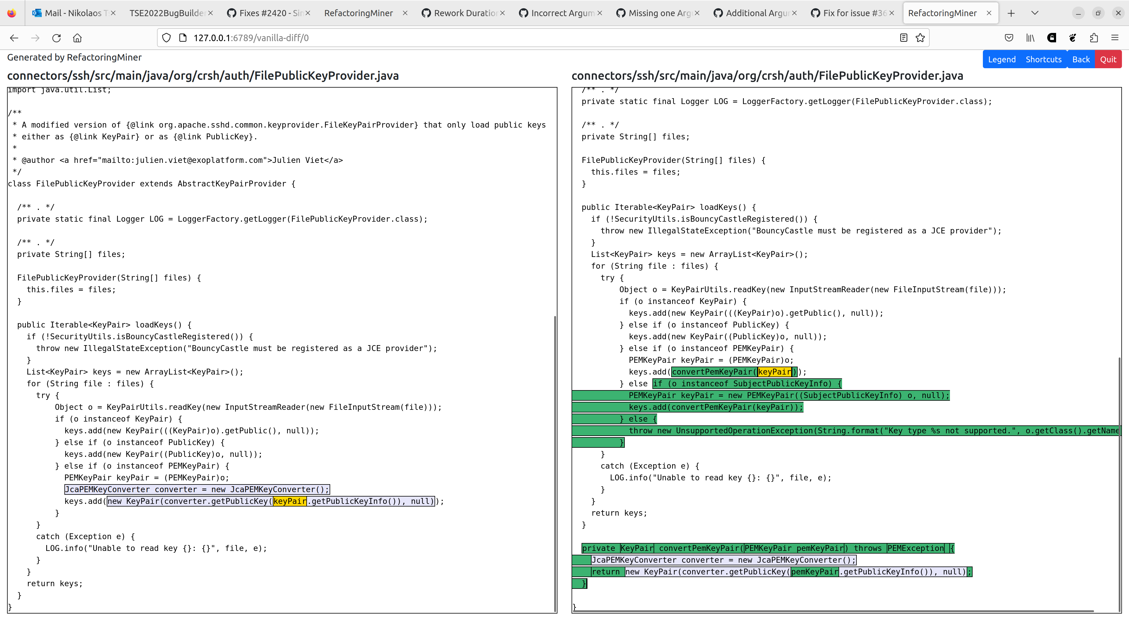 Incorrect Argument Mapping reported · Issue #385 · tsantalis/RefactoringMiner · GitHub