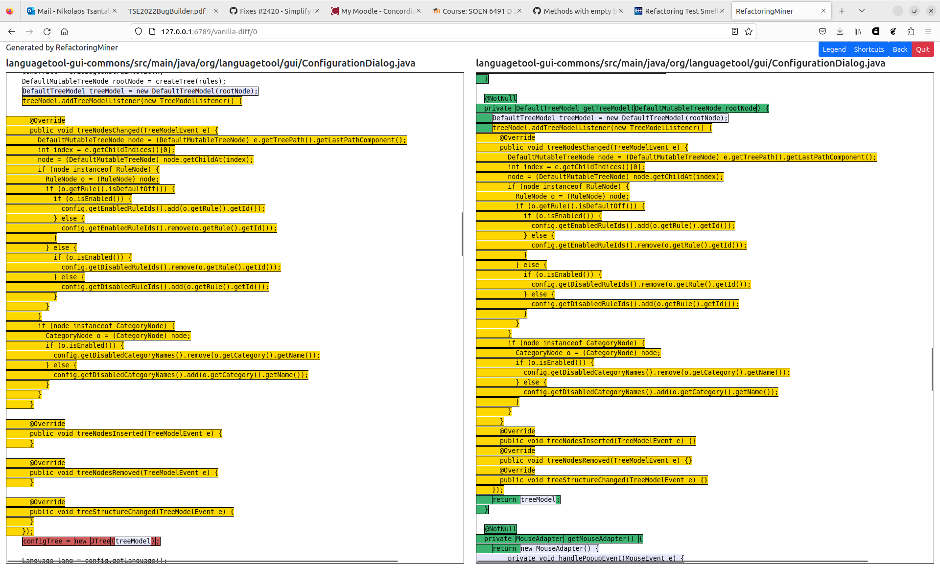 Methods with empty body inside anonymous class + Duplicated Statements · Issue #402 · tsantalis ...