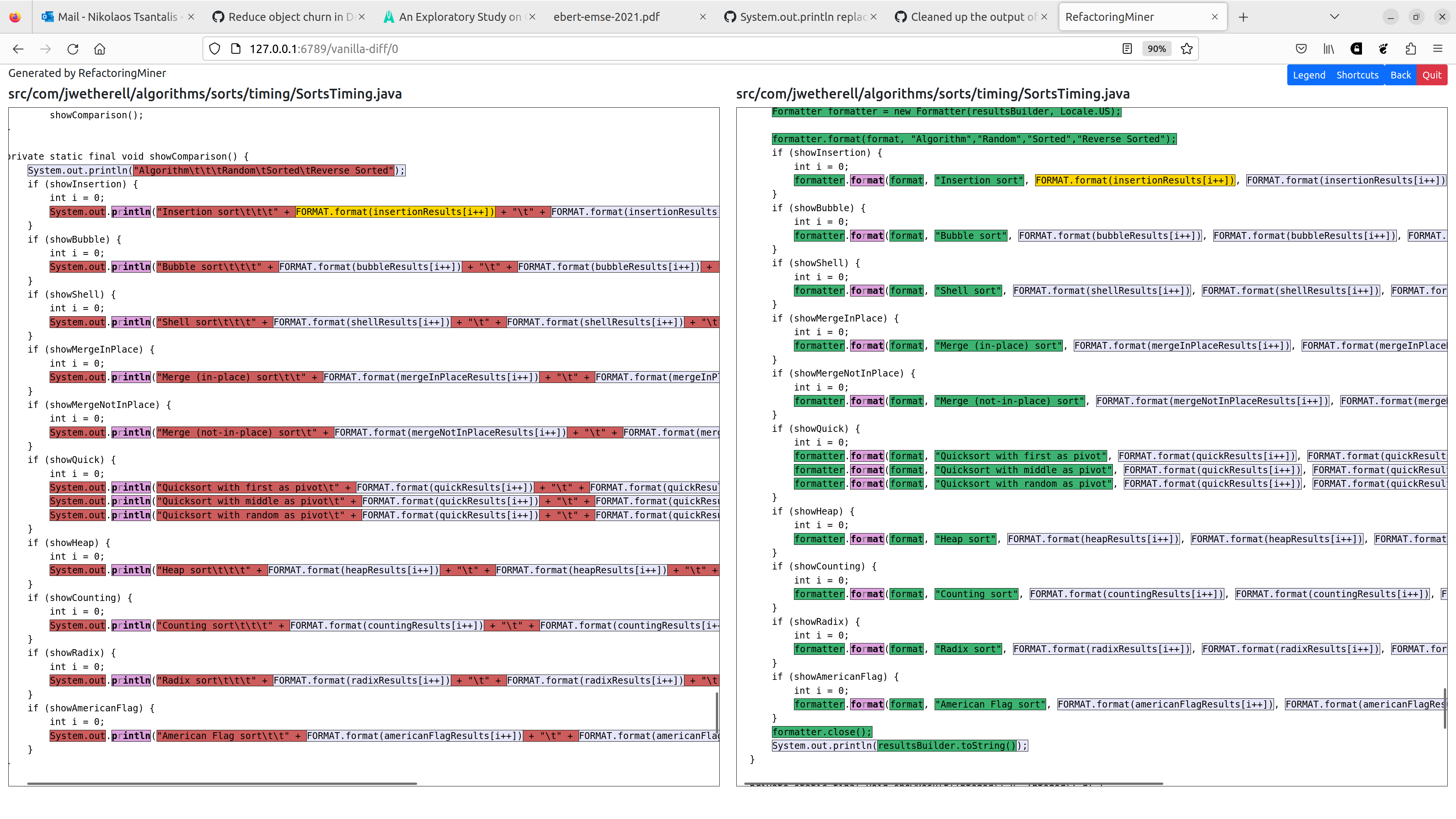 System Out Println Replaced With Formatter Format · Issue 401 · Tsantalis Refactoringminer · Github