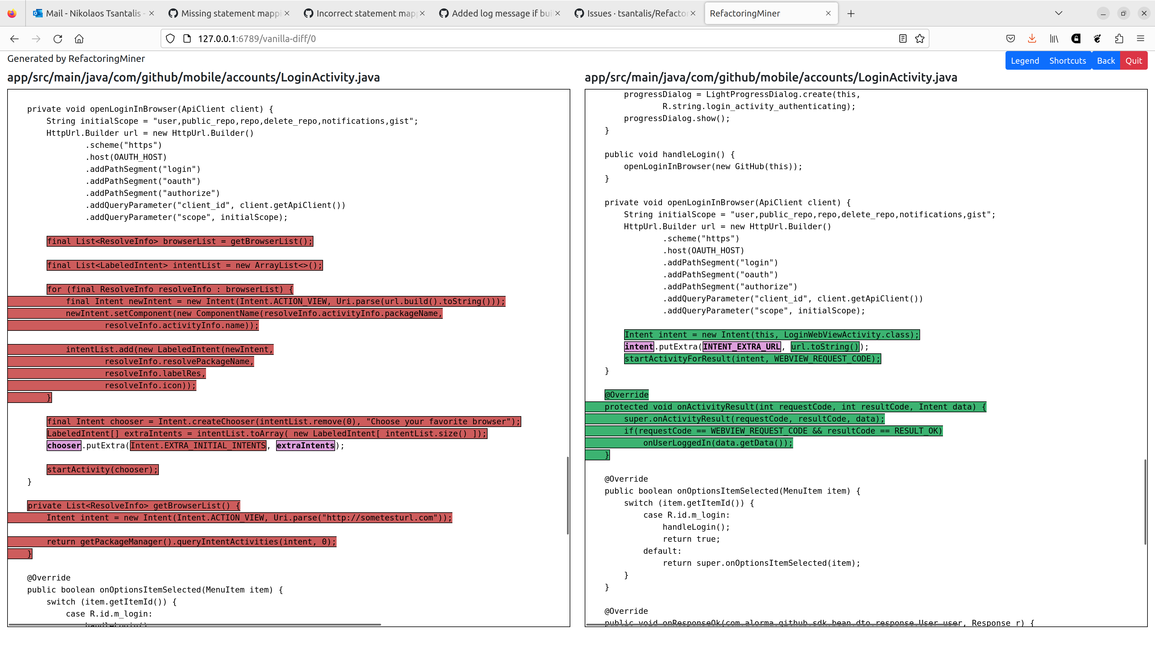 Incorrect statement mappings + Missed statement mappings which contains the invocation to ...