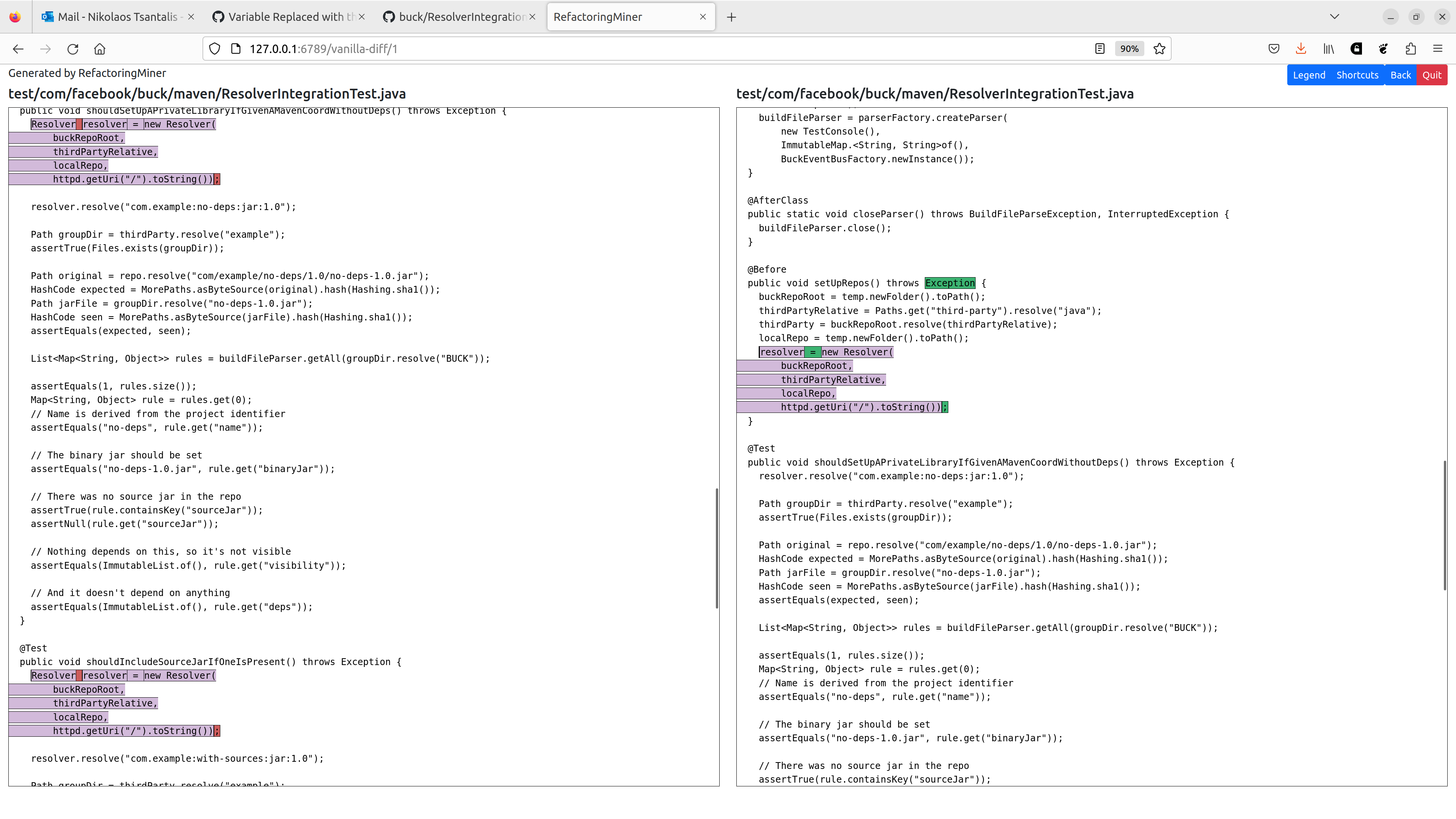 Variable Replaced with the attribute and initializer moved to the Method with @Before annotation ...