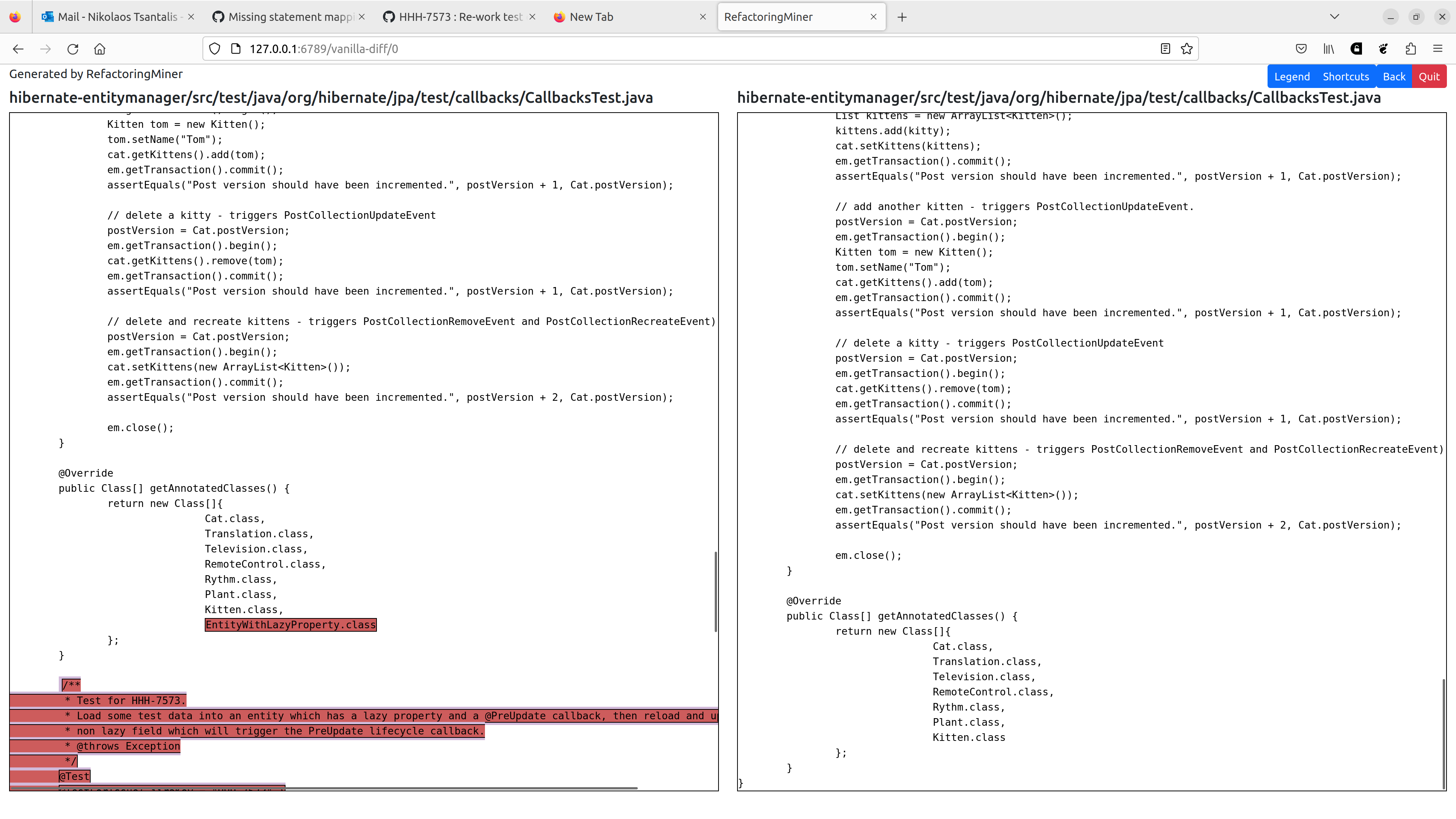 Missing Statement Mapping Method With Single Return Statement · Issue 438 · Tsantalis