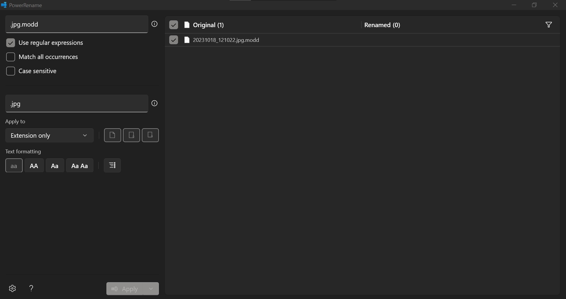PowerRename won't allow Extension only rename · Issue #29285 · microsoft/PowerToys · GitHub