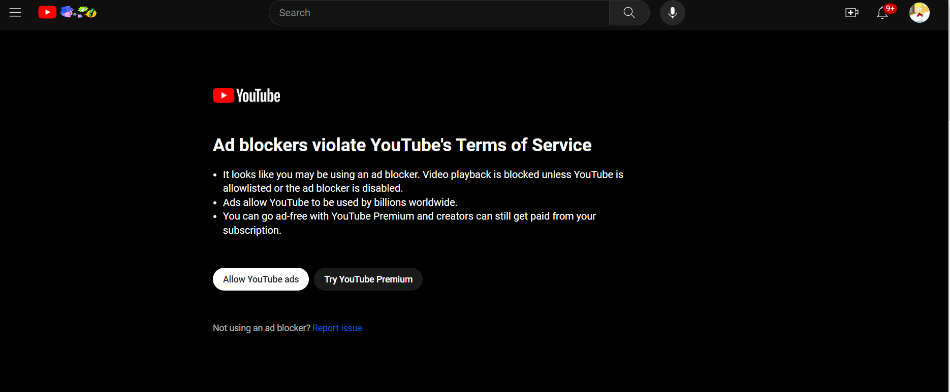 Recently Youtube started blocking the extension · Issue #2548 ...
