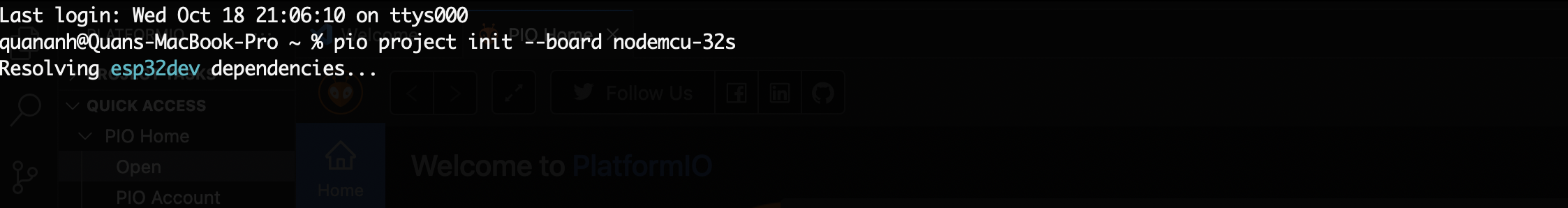 Can not Initialiaze a new project with Platformio on MacOS (v14) PermissionError: [Errno 1 ...