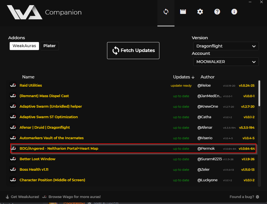 Weakaura companion does not diplay an update for a specific WA · Issue #2065 · WeakAuras ...