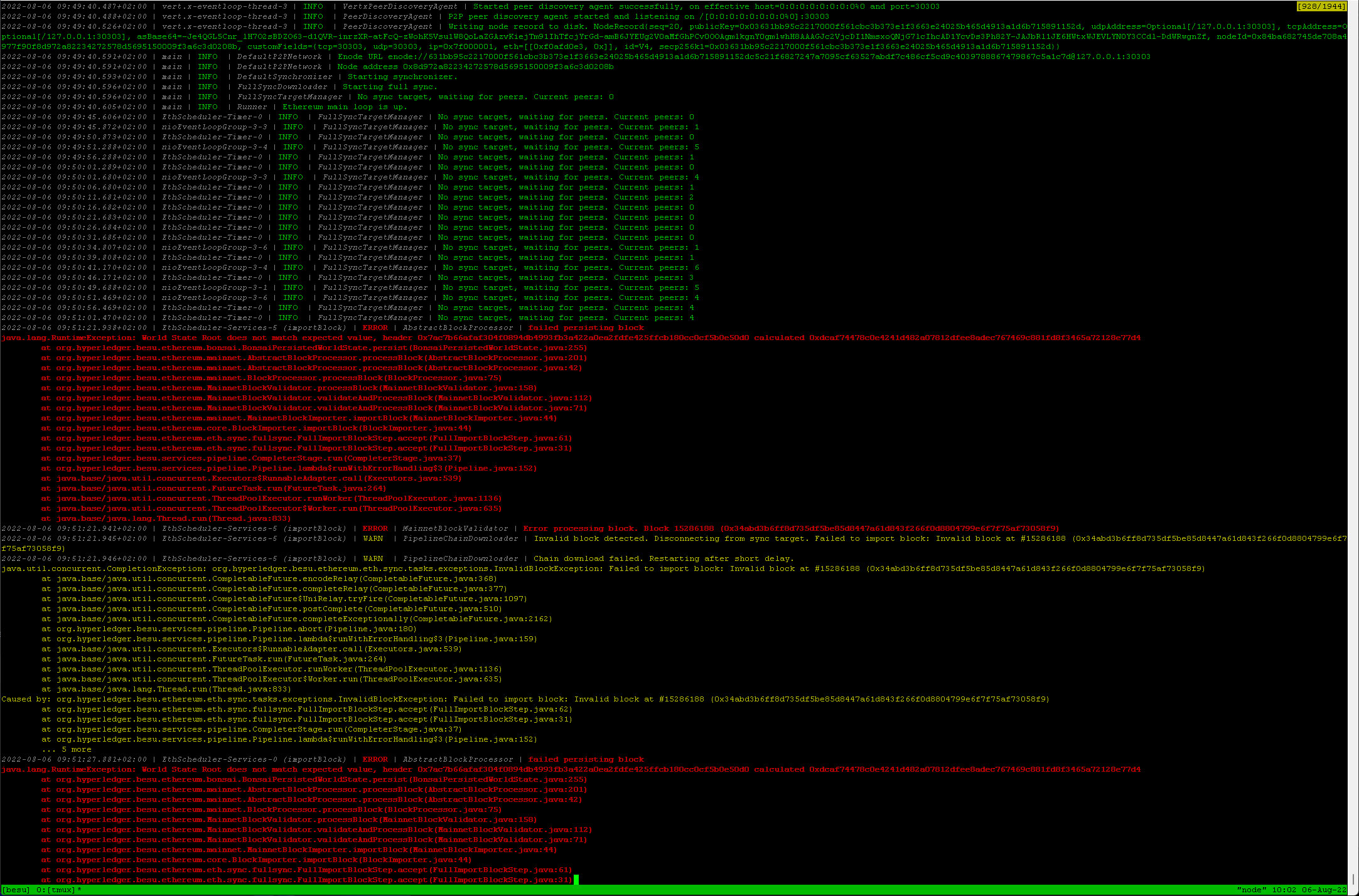 Besu get's stuck with World State Root does not match expected value · Issue #4225 · hyperledger ...