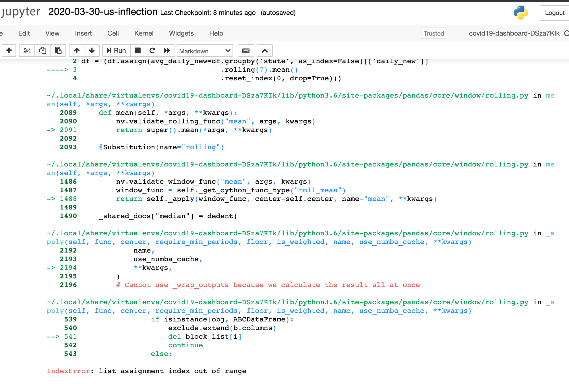 Error updating notebooks · Issue #492 · github/covid19-dashboard · GitHub