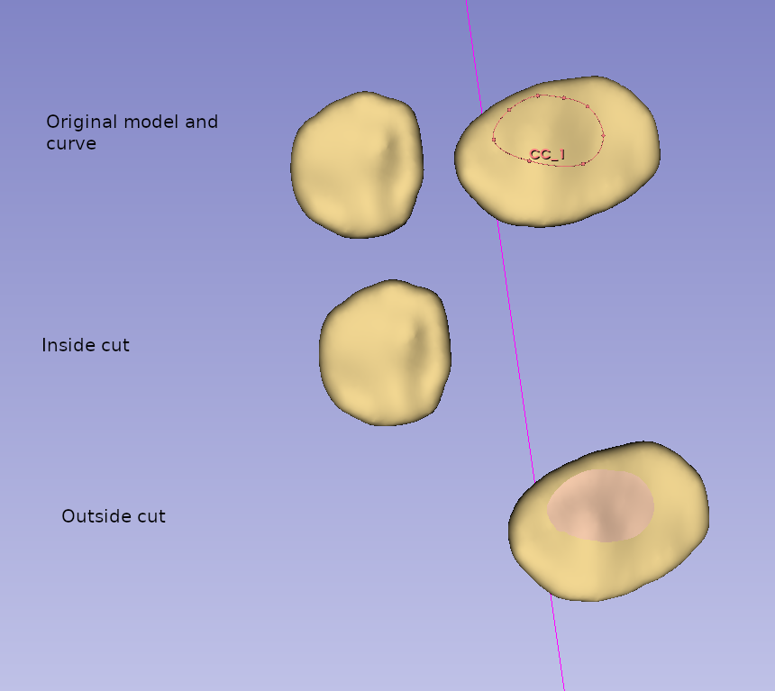 Dynamic Modeler Curve Cut inside model doesn't work when the model has ...
