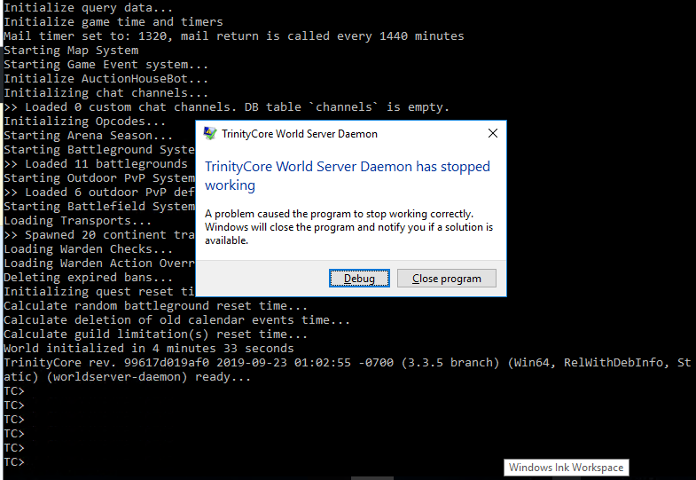 worldserver Crash · Issue #23825 · TrinityCore/TrinityCore · GitHub
