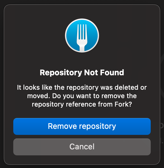 Repository Not Found Message Opening Recent Repos · Issue 1620 · Fork Devtracker · Github
