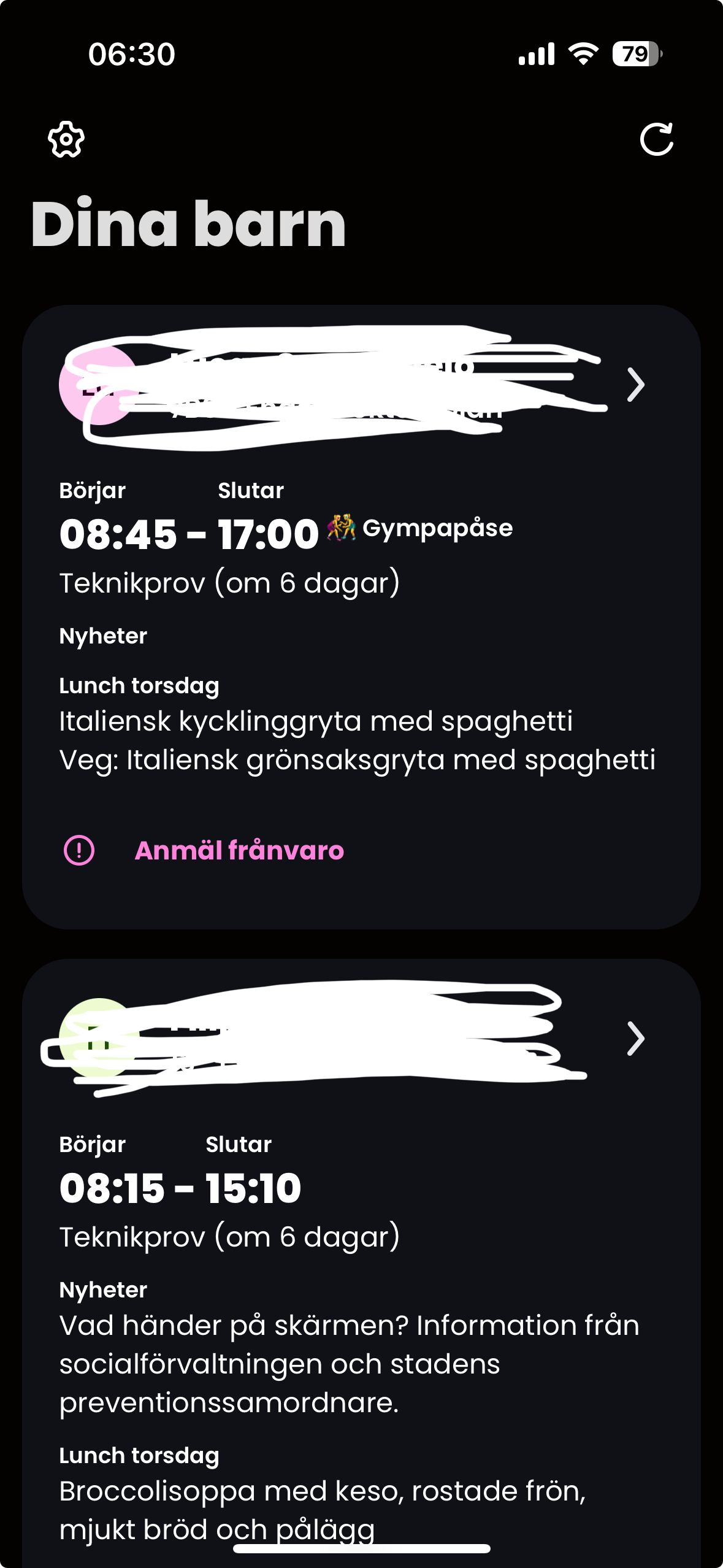 Prov för ett barn visas för alla barn · Issue #663 · kolplattformen/skolplattformen · GitHub