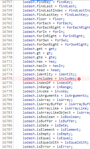 Angular9: Cannot assign to read only property 'includes' of function 'function lodash(value ...