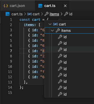 Show the array index in breadcrumbs for JS/TS · Issue #181153 · microsoft/vscode · GitHub