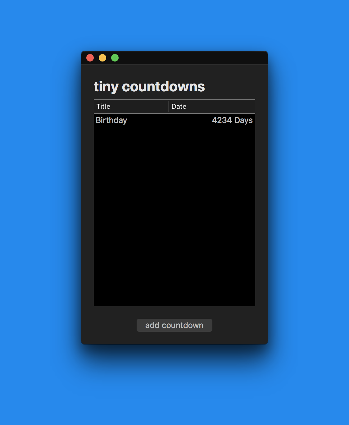 GitHub - ggarnhart/tiny-countdowns: A small mac app that counts down to ...