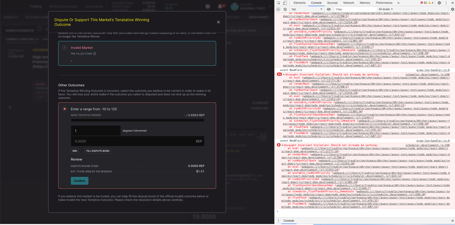 Page gets stuck when disputing · Issue #8393 · AugurProject/augur · GitHub