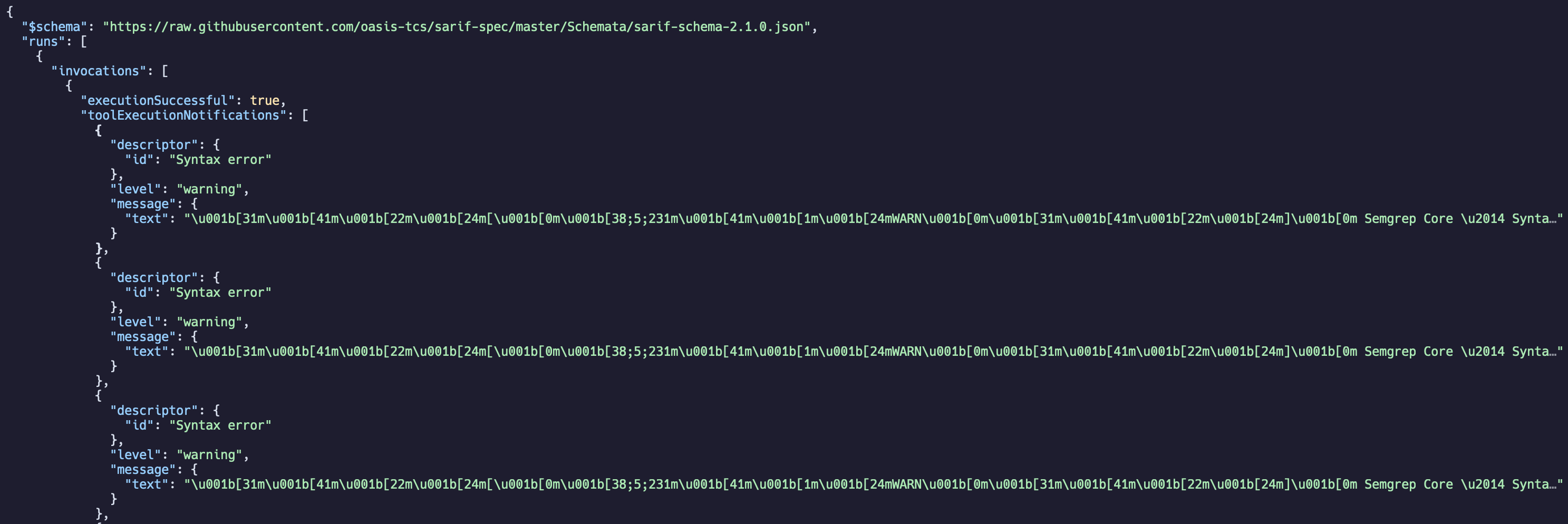 CLI: Color control characters are output in error messages when piped or the `-o` option is used ...