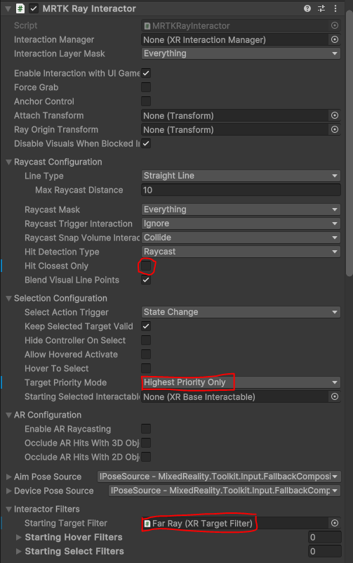 [BUG] `MRTKRayReticleVisual` and `MRTKLineVisual` always placed on the closest selectable ...